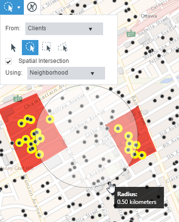 Use the Spatial Intersection tool to analyze or extract data